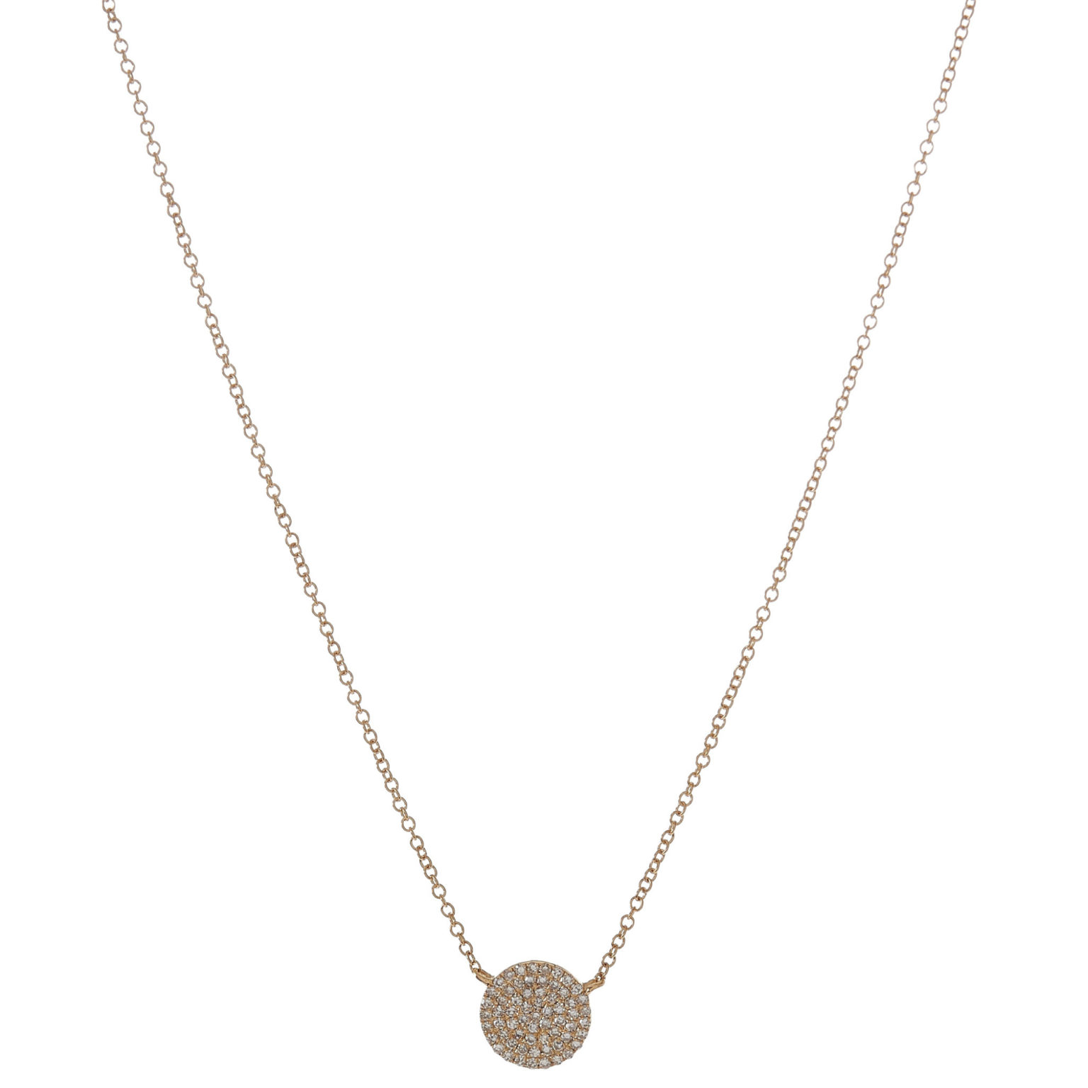 Pave Diamond Disc Necklace
