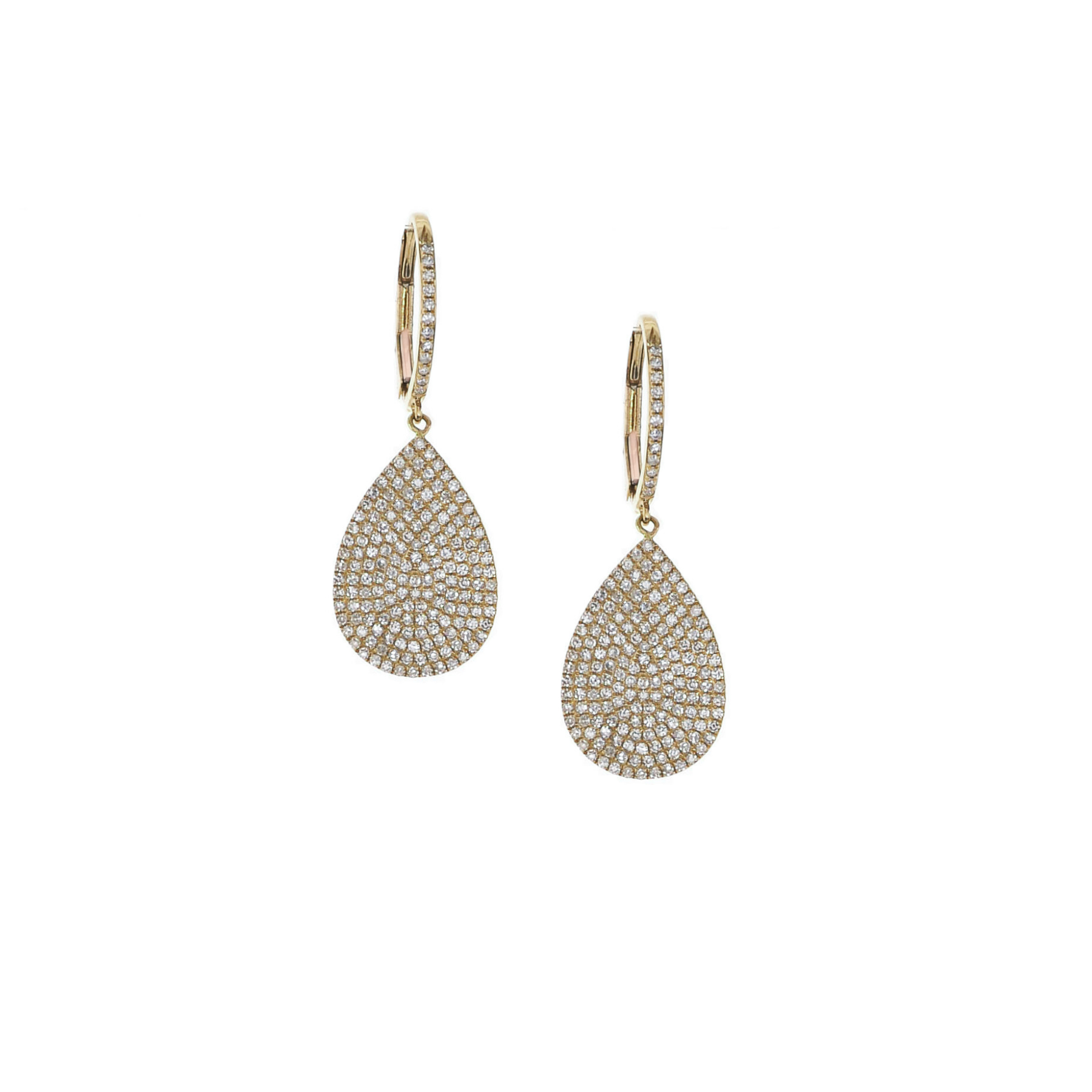 Pave Diamond Pear Shape Earrings