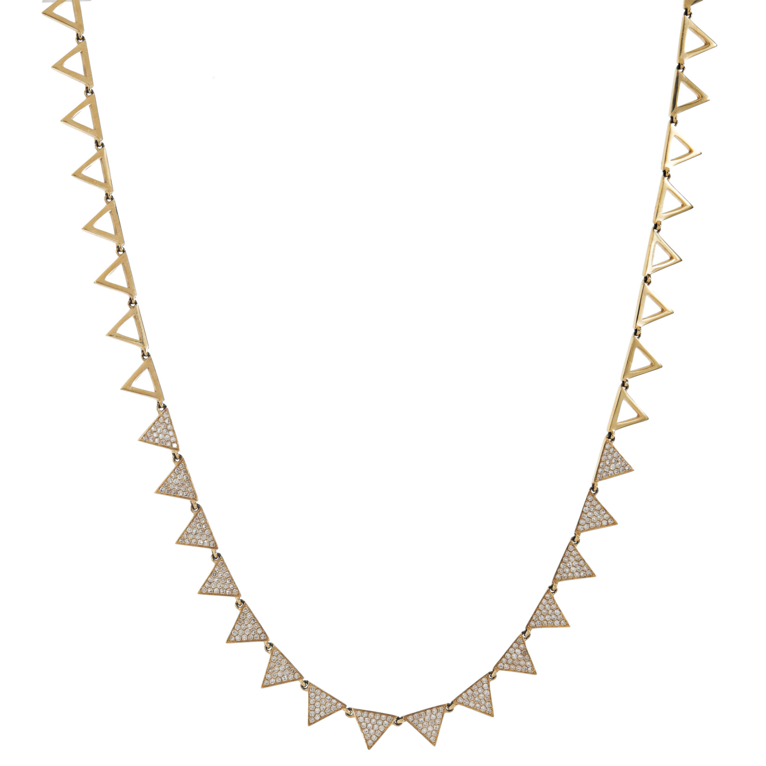 Pave Diamond Triangles Necklace