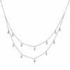 Double Diamond Bezel Dangle Necklace