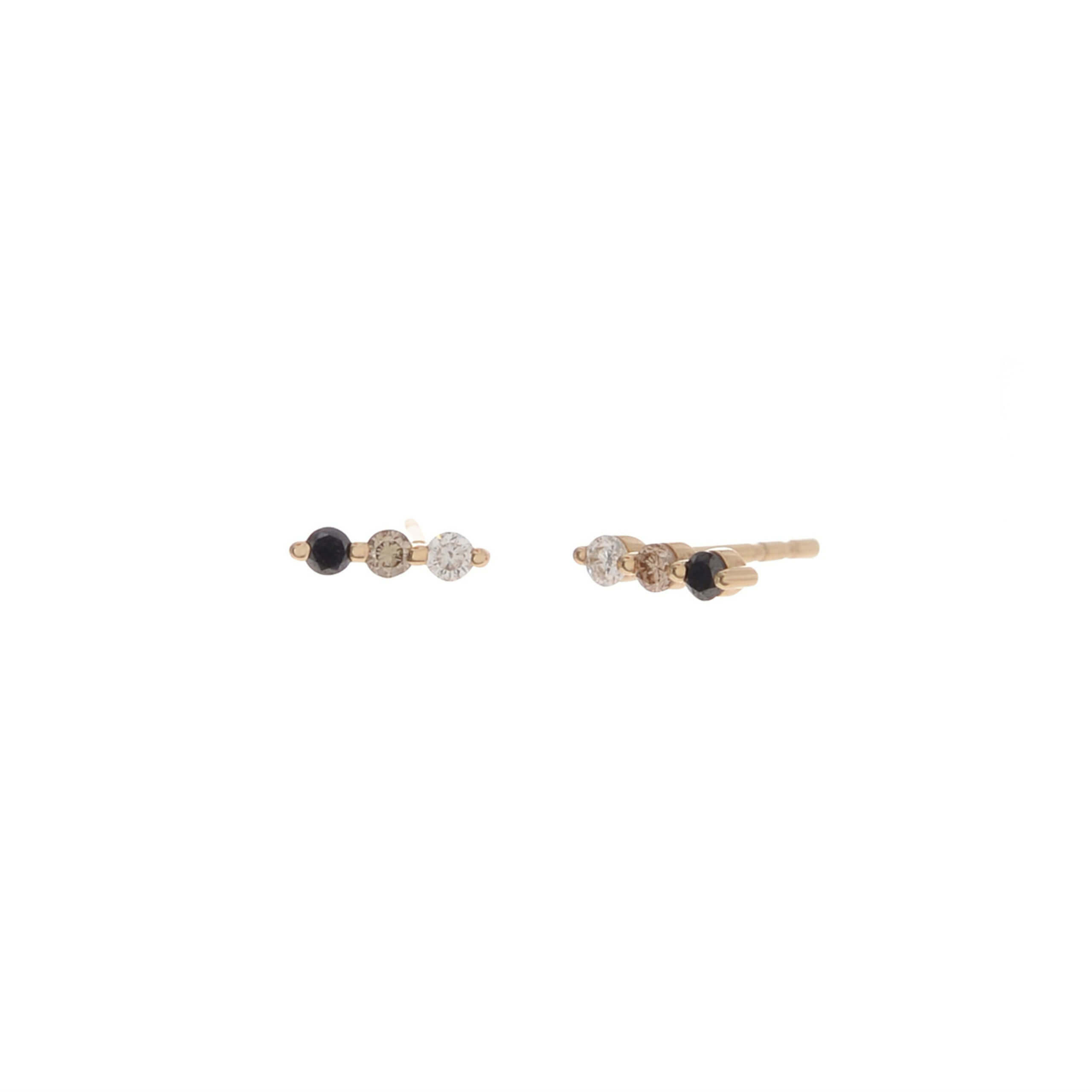 3 Dot Tri-color Studs - Moondance Jewelry Gallery
