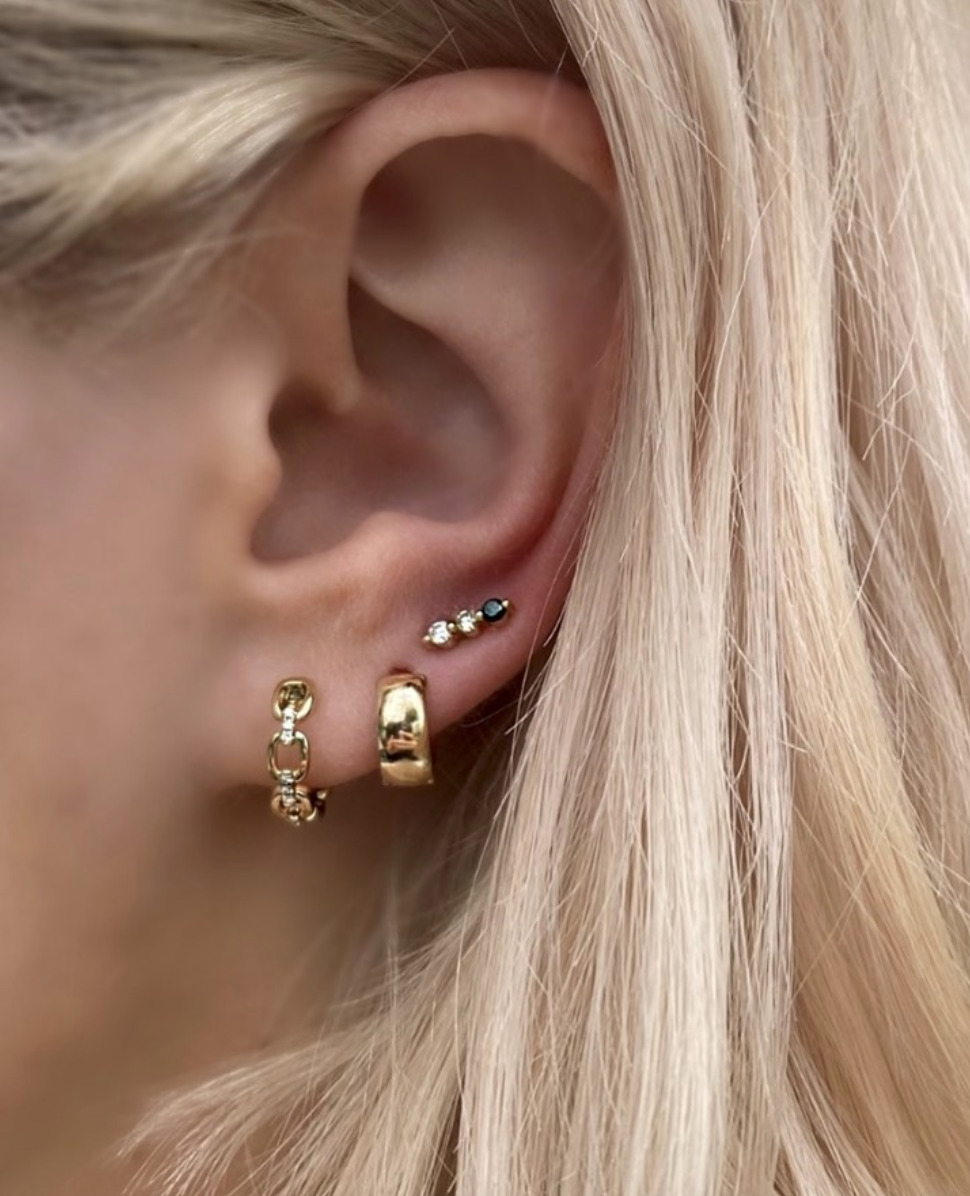 3 Dot Tri-color Studs - Moondance Jewelry Gallery