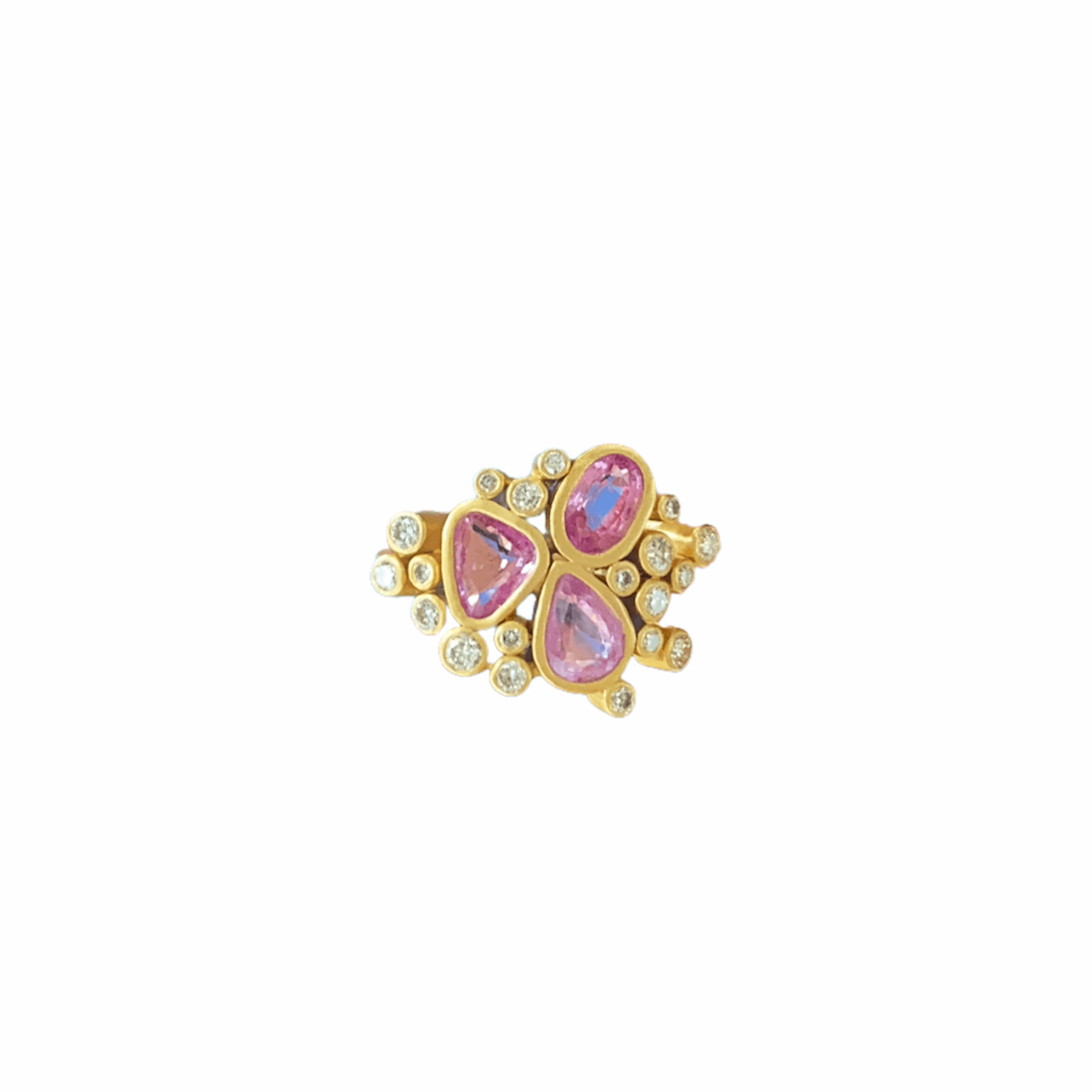 Pink Sapphire & Diamond Firework Ring - Moondance Jewelry Gallery